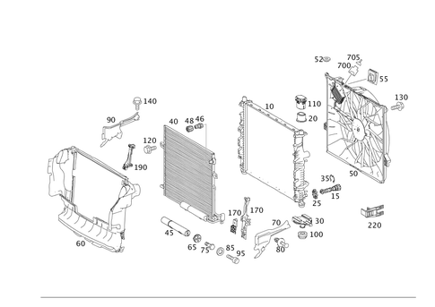 Radiator, Mounting, and Covering for 2012 Mercedes-Benz GL 550 ...