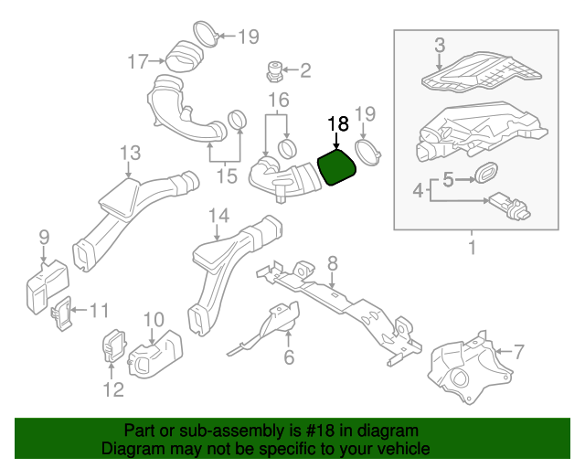 13717577475 - 2008-2019 BMW Inner Duct (13-71-7-577-475) | BMW of South ...