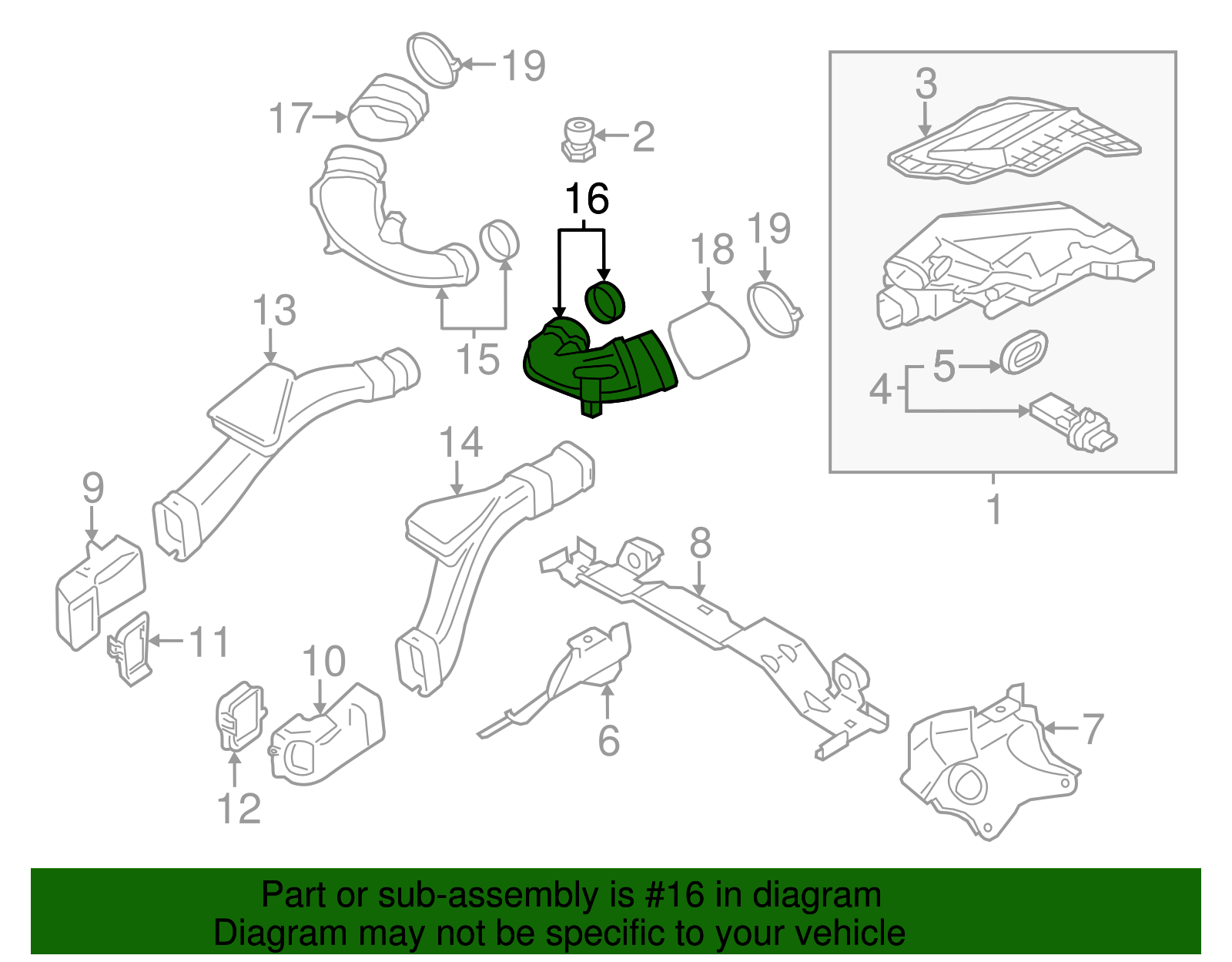 13717577452 - 2008-2019 BMW Upper Duct (13-71-7-577-452) | BMW of South ...