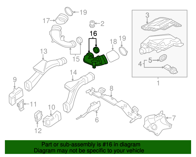 13717577452 - 2008-2019 BMW Upper Duct (13-71-7-577-452) | BMW of South ...