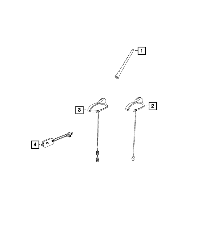 68487090aa - Cable & Base Assembly Antenna 2016-2024 Mopar ...