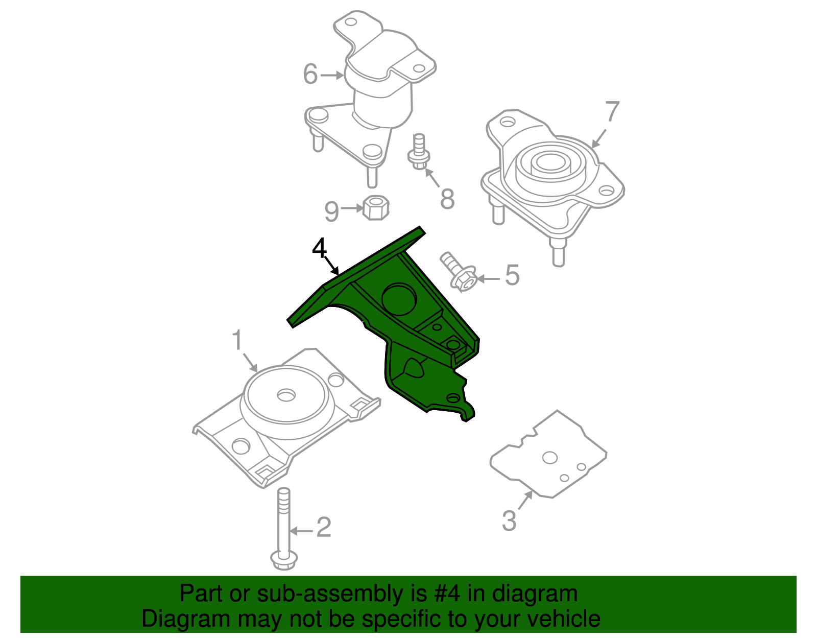 2004-2009 Nissan Front Mount Bracket 11232-7S000 | My Nissan Part