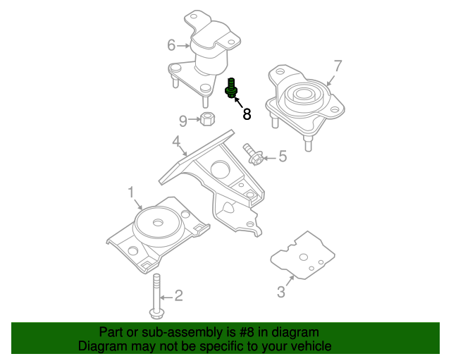 2004-2024 Nissan Rear Mount Bolt 11298-AX013 | Temecula Nissan Parts
