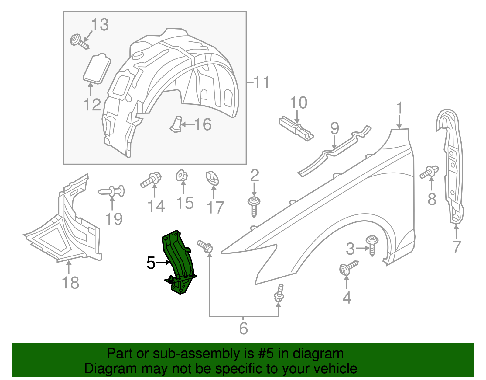 2012-2018 Audi Fender Bracket 4G0-821-135-A | Audi USA Parts