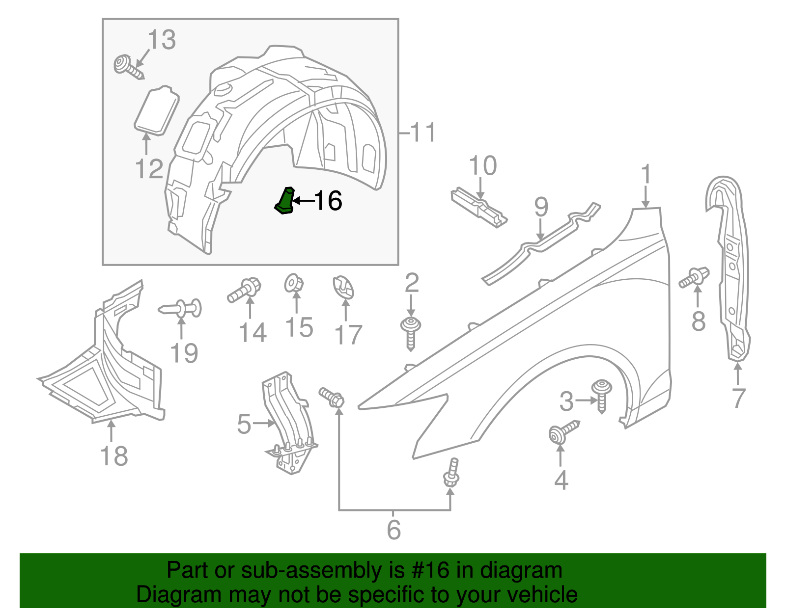 8E0-821-989-A - Rear Fender Liner Retainer 2009-2025 Audi | Audi OEM Parts