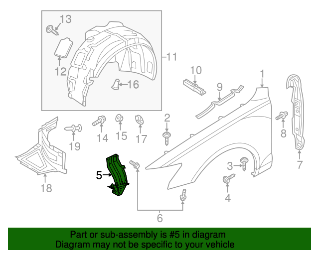 4G0-821-136-A - Fender Bracket 2012-2018 Audi | Audi OEM Parts