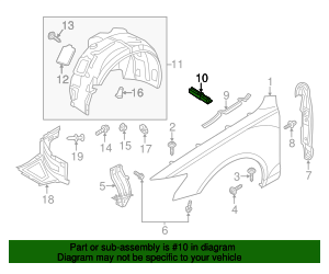 4G0-823-722 - Fender Insulator 2012-2018 Audi | Audi OEM Parts