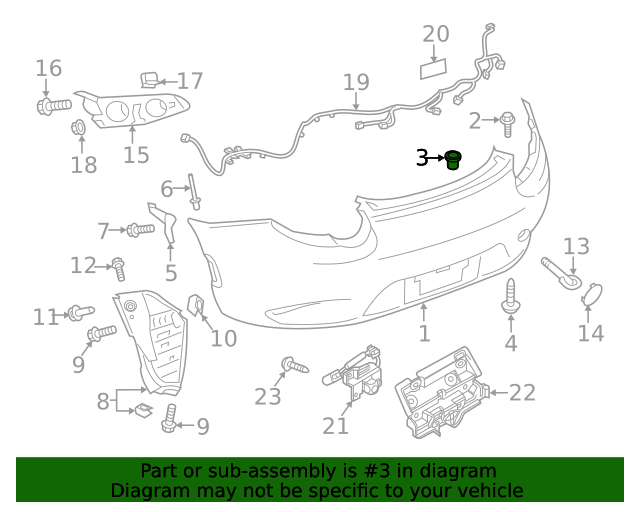 2014-2023 Mazda Bumper Cover Grommet BHN1-50-0Z1A | RealMazdaParts.com