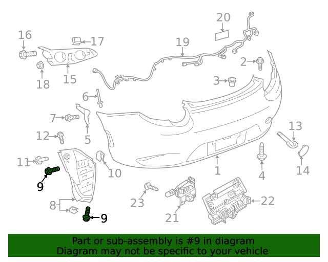 1999-2023 Mazda Splash Shield Screw 9CF6-00-516B | Mazda-Parts