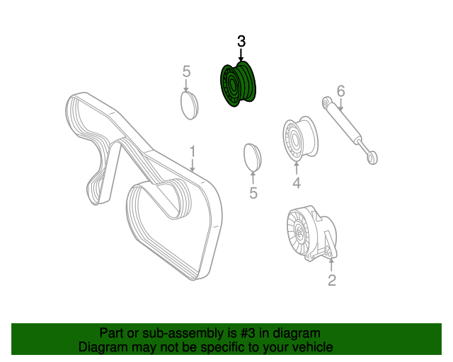 272-202-00-00 - Accessory Drive Belt Idler Pulley 2005-2015 Mercedes ...