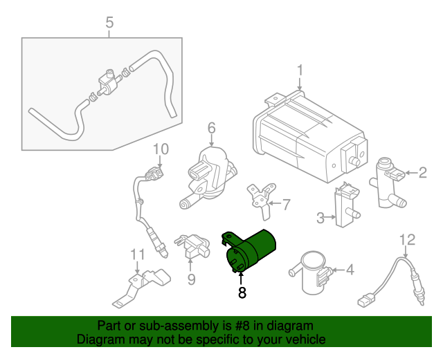 22370-7Y00A - Vacuum Tank 2004-2021 Nissan | Nissan Parts & Accessories ...