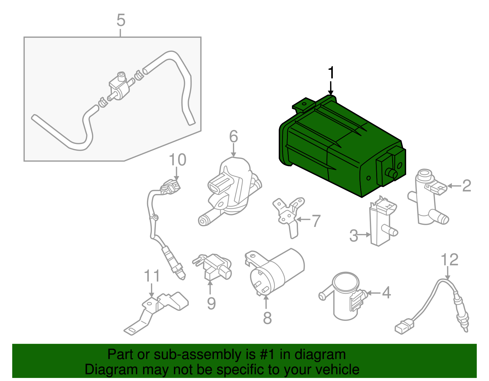 14950-7S00A - Vapor Canister - 2004-2024 Nissan | Nissan OEM Parts Direct