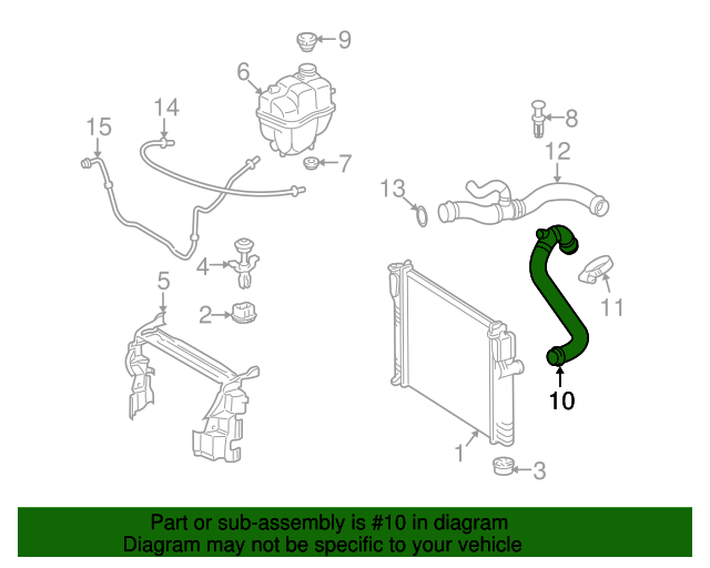 2007-2011 Mercedes-Benz Radiator Coolant Hose 211-501-88-82 ...