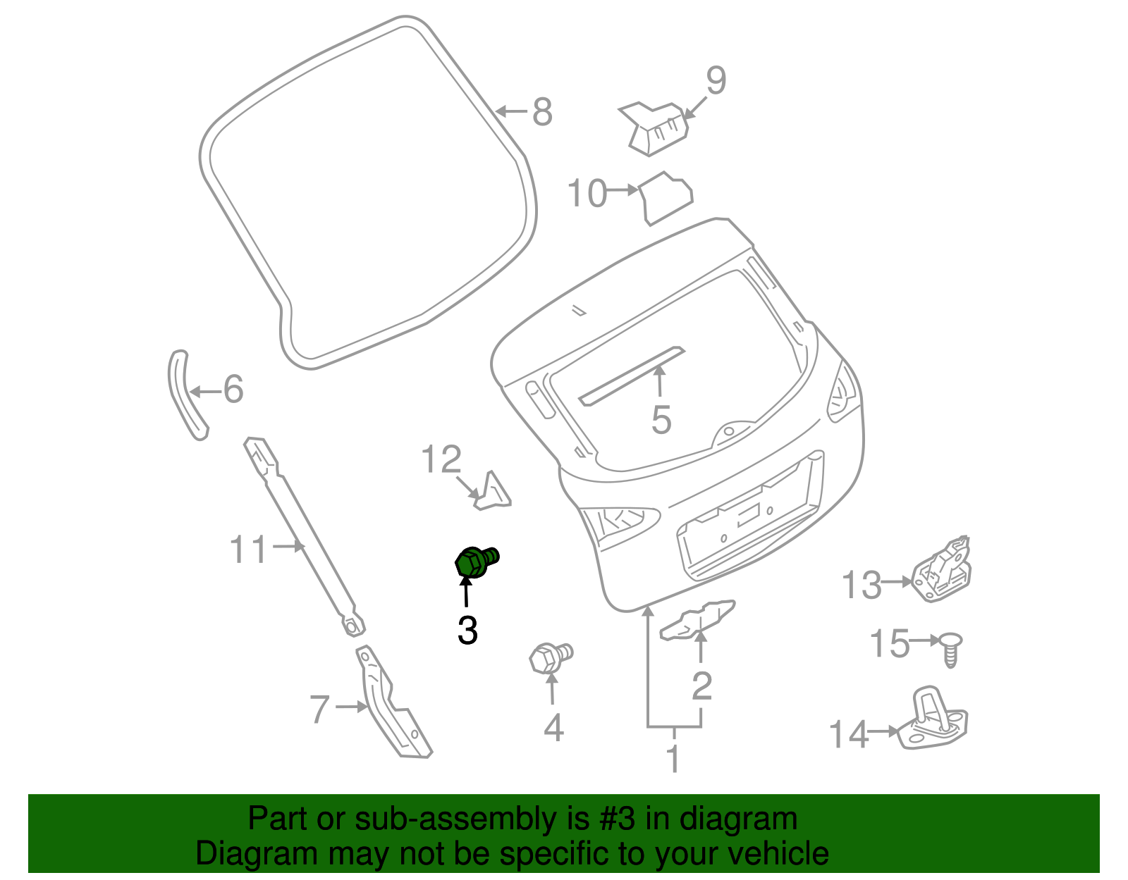 2008-2017 Infiniti Lift Gate Rubber Bumper 90878-1BA1B | Faulkner ...