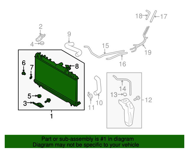 2002-2007 Subaru Impreza Radiator Assembly 45119FE030 | Subaru Parts Plus