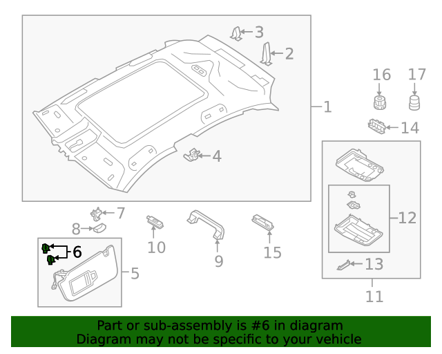 5G0-867-633 - Sun-Visor Retainer 2019-2023 Audi | Audi OEM Parts