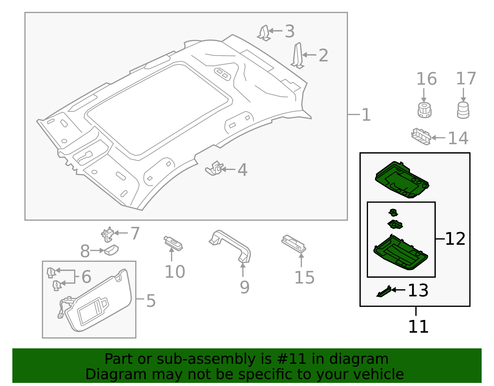 81A-947-135-CM-6PS - Overhead Console 2019-2024 Audi Q3 | Audi OEM Parts