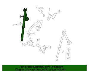 2014-2019 Toyota Highlander Seat Belt Lap And Shoulder Belt 73360-0E070 ...