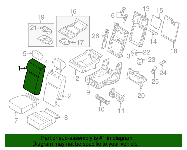 FL3Z-1864416-DA - Seat Back Cover 2015-2022 Ford | Ford Parts Center