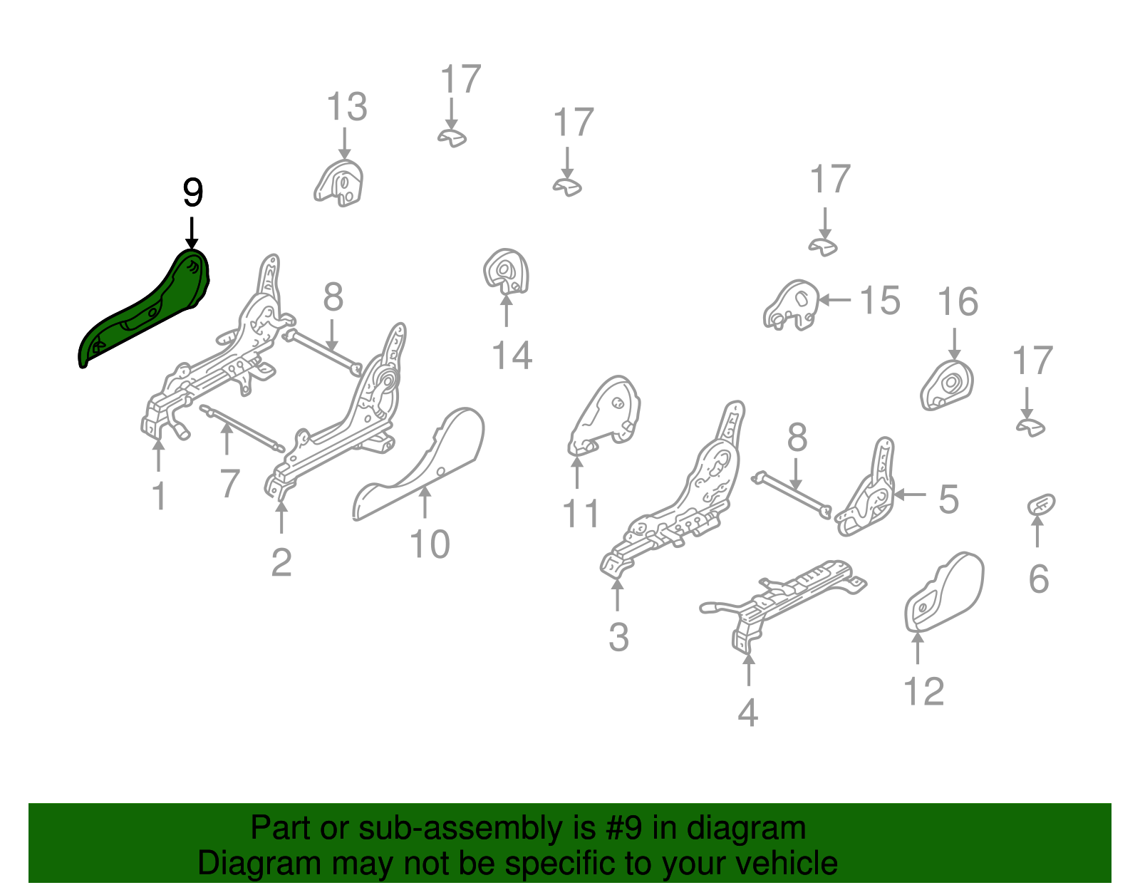 1995-2004 Toyota Tacoma Track Cover 71811-04010-E0 | Sparks Parts