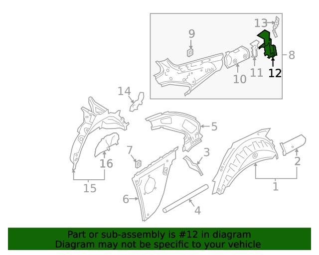 8W6-809-305-A - Center Reinforced 2018-2024 Audi | Audi OEM Parts