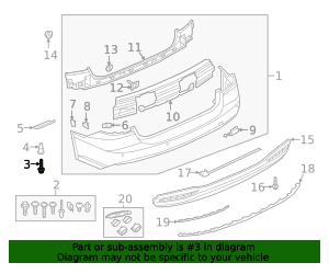 2022-2025 Audi Bumper Cover Support Rail Bolt WHT-009-357 | Audi OEM ...