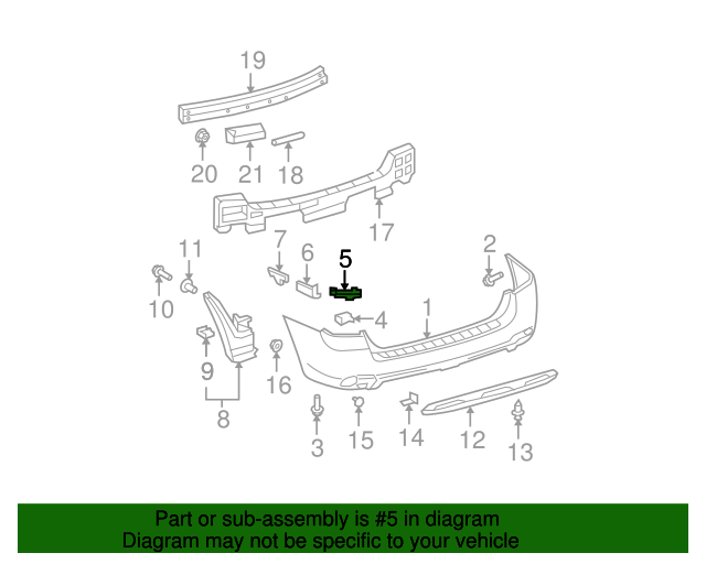 2008-2010 Toyota Highlander Bumper Cover Side Support 52156-0E040 ...