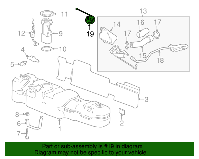 2006-2022 GM Fuel Tank Filler Cap 23288715 | Auto Parts Express