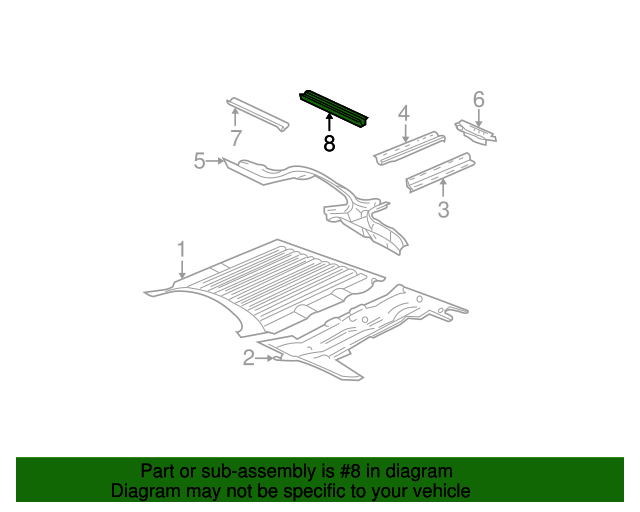 2015-2024 GM Underbody Number 1 Cross Sill 84410053 GM | GMPartsDirect.com