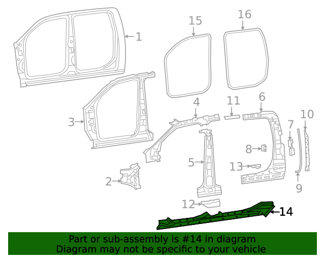 2019-2020 Ram 1500 Inner Rocker 68276772AE | TascaParts.com