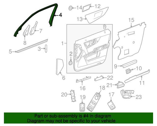 204-725-02-56-9051 - Upper Trim 2010-2015 Mercedes-Benz | Mercedes-Benz ...