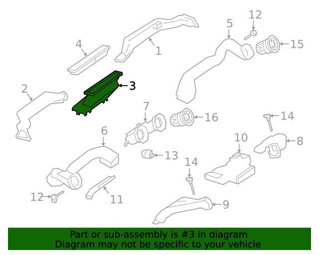 463-830-65-00 - Defroster Duct 2019-2021 Mercedes-Benz | Mercedes-Benz ...