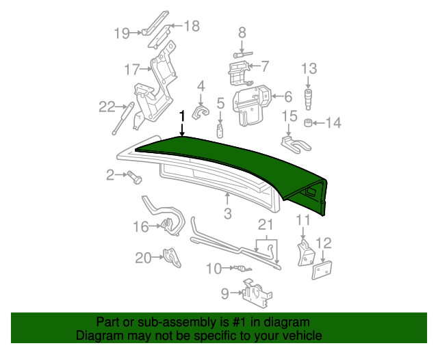 2003-2005 Chevrolet Cavalier Trunk Lid 15146589 | Auto Parts Express