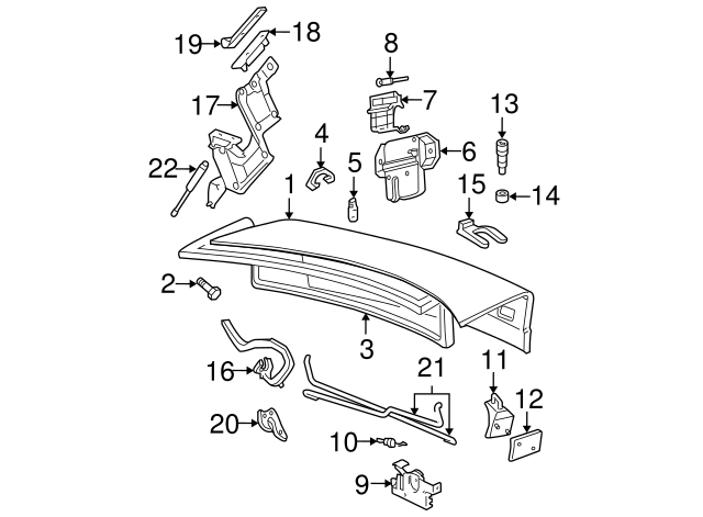 2003-2005 Chevrolet Cavalier Trunk Lid 15146589 | Auto Parts Express