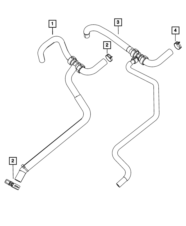 2014-2021 Mopar Heater Return Hose And Tube 68193882AD | Mopar Estores