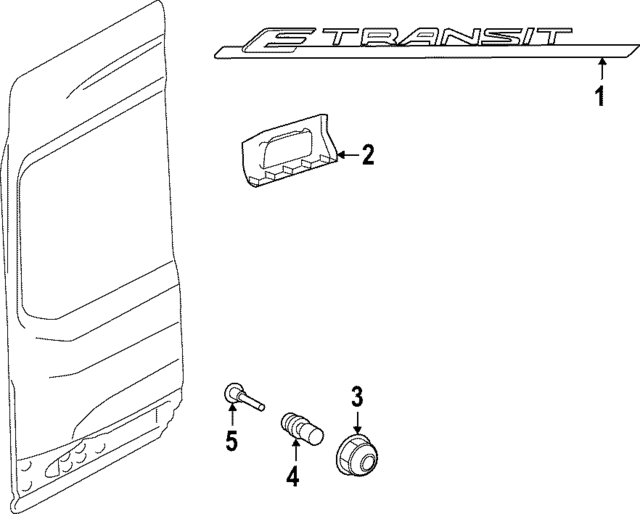 2022-2023 Ford E-Transit Nameplate NK4Z-6142528-A | OEM Parts Online