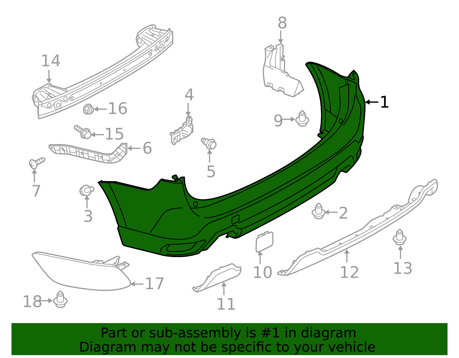 Bumper Face R Hg 57704SJ311 | Subaru Parts Guys
