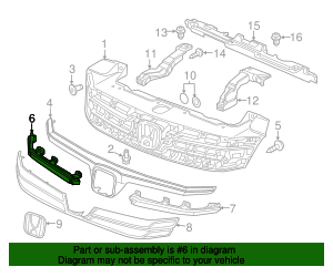 71124-TR2-A01 - Lens, R Front Grille - 2012 Honda Civic | Honda Factory ...