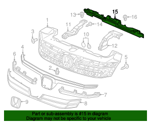 71103-TR0-A00 - Duct Front Bumper (Upper) - 2012 2013 Honda Civic ...