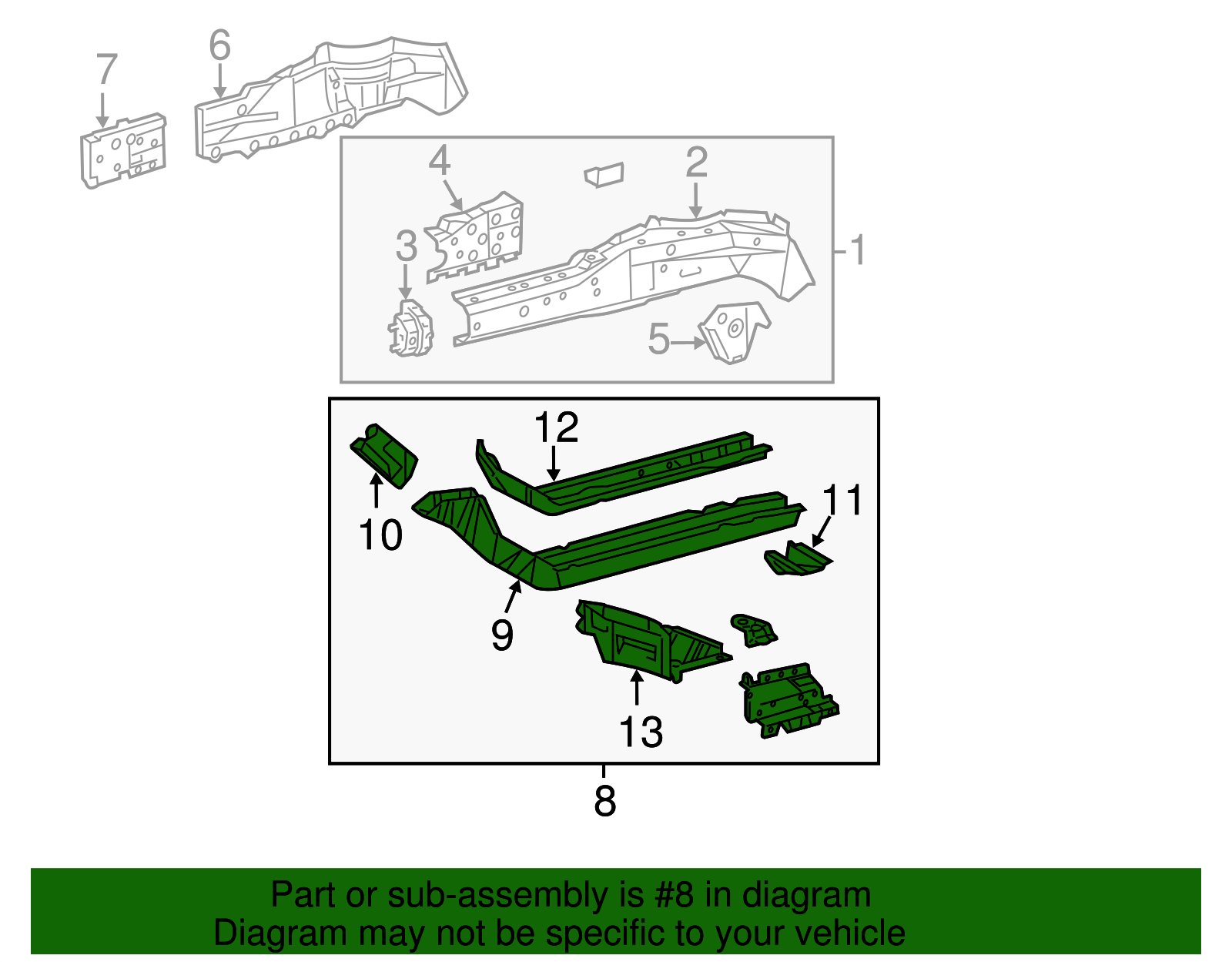57107-02902 - 2009-2013 Toyota - Rear Rail Assembly | Discount Parts ...
