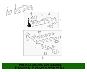 2009-2013 Toyota Corolla Rail End 57014-02070 | Toyota Parts Center