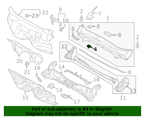 2017-2021 Subaru Cowl Grille Retainer 91486FL020 | QuirkParts