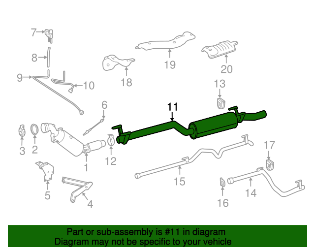 2013-2017 Mercedes-Benz Muffler & Pipe 9064904900 | MB Parts Center