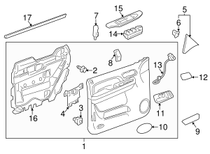 Light Titanium Front Driver Side Door Trim Panel 84127286 | GM Parts Center