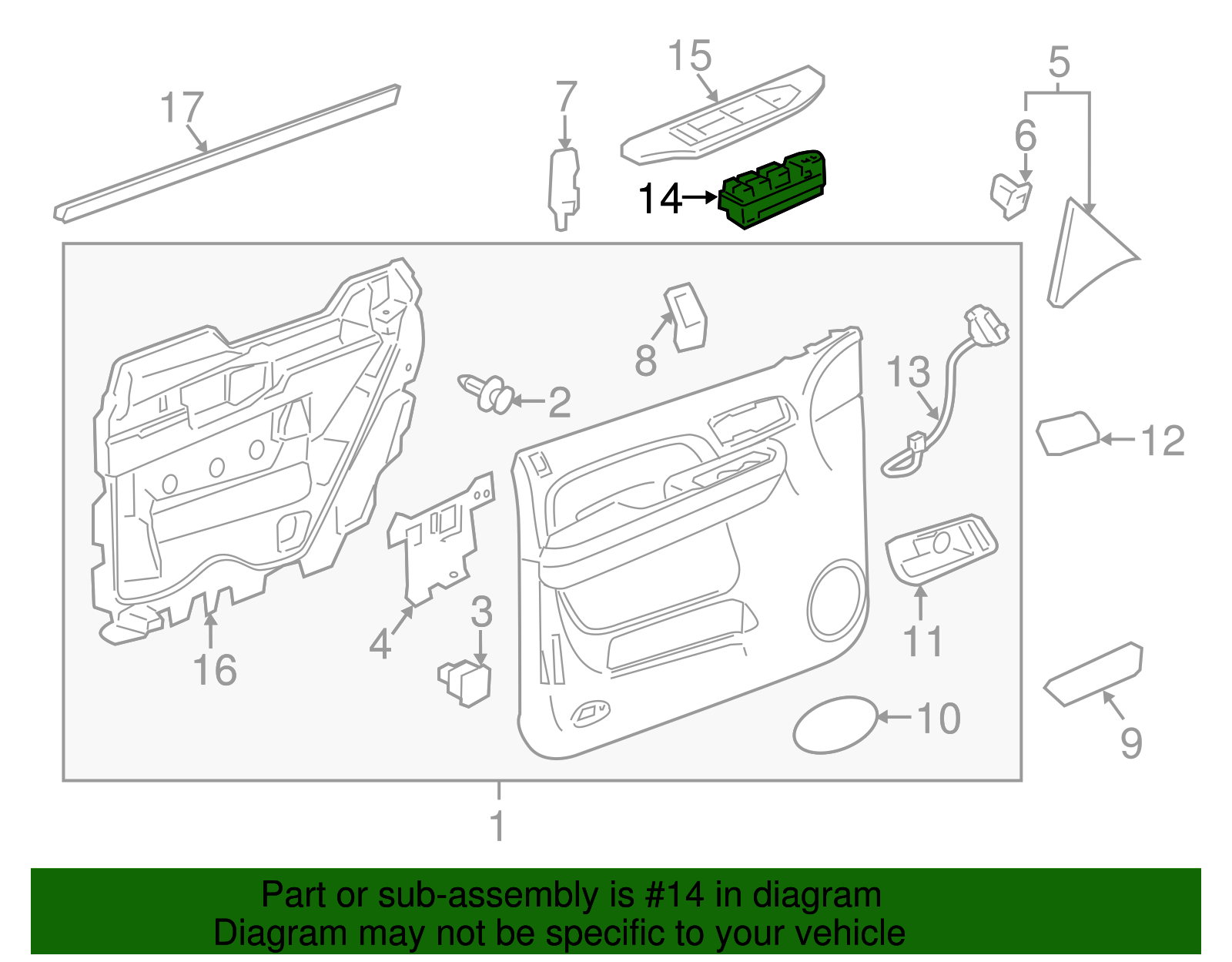 2007-2021 GM Driver Side Door Lock and Window Switch 20835552 GM ...