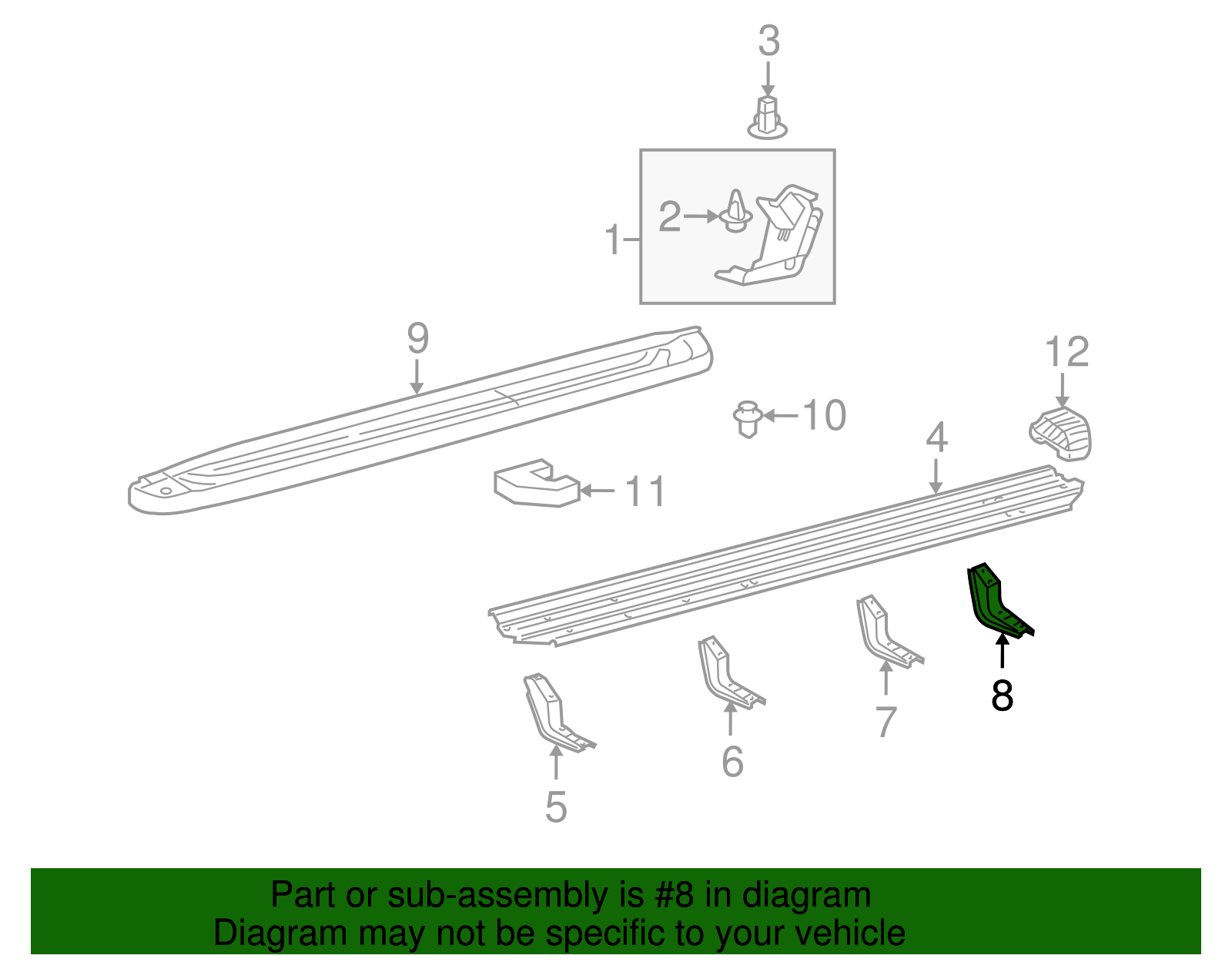2008-2022 Toyota Sequoia Running Board Mount Bracket 51787-0C010 | OEM ...
