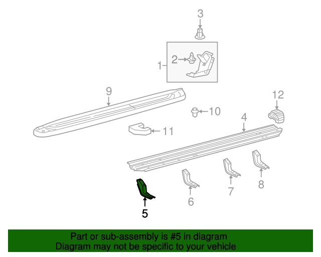 Genuine Toyota Running Board Mount Bracket part# 51793-0C020 for 2007 ...