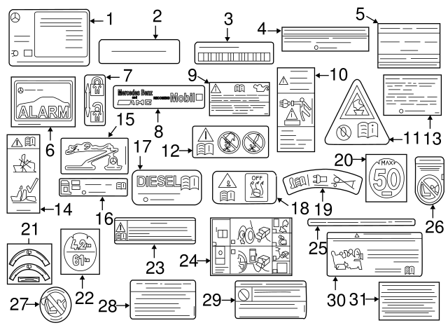 001-817-80-22-26 - Tire Information Label 2005-2019 Mercedes-Benz ...