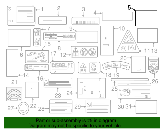 001-817-80-22-26 - Engine Decal 2005-2019 Mercedes-Benz | Mercedes-Benz ...