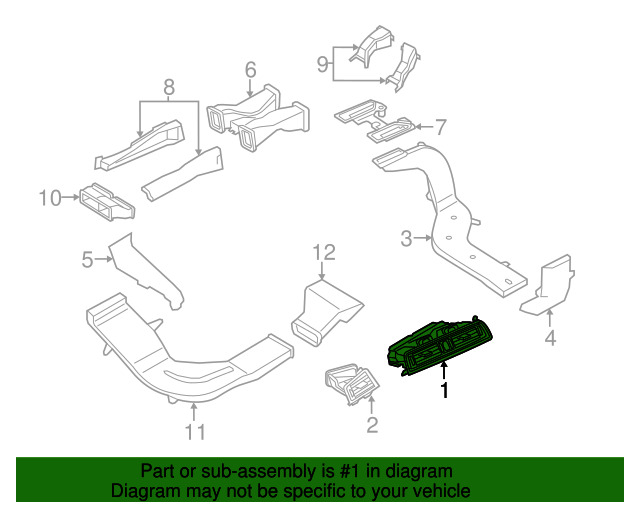 64-22-9-166-885 - Center Grille - 2011-2016 BMW | Buy BMW Parts Now